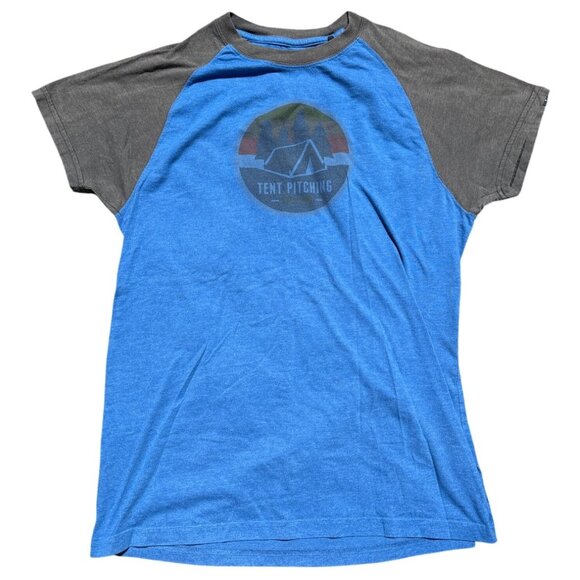 Prana | Shirts | Prana Tent Pitching Graphic Blue Gray Raglan Tshirt S ...